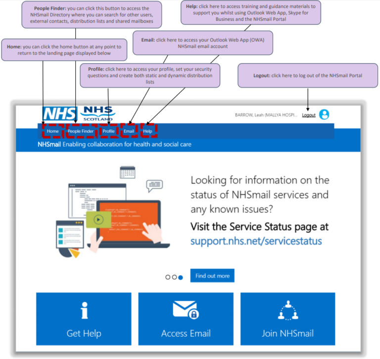 Logging in and navigating around the Portal – NHSmail Support