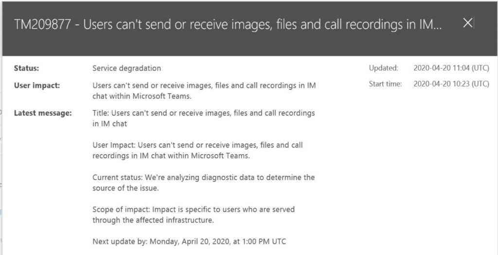 MS Teams issue (TM209877) while sending or receiving images, files and ...